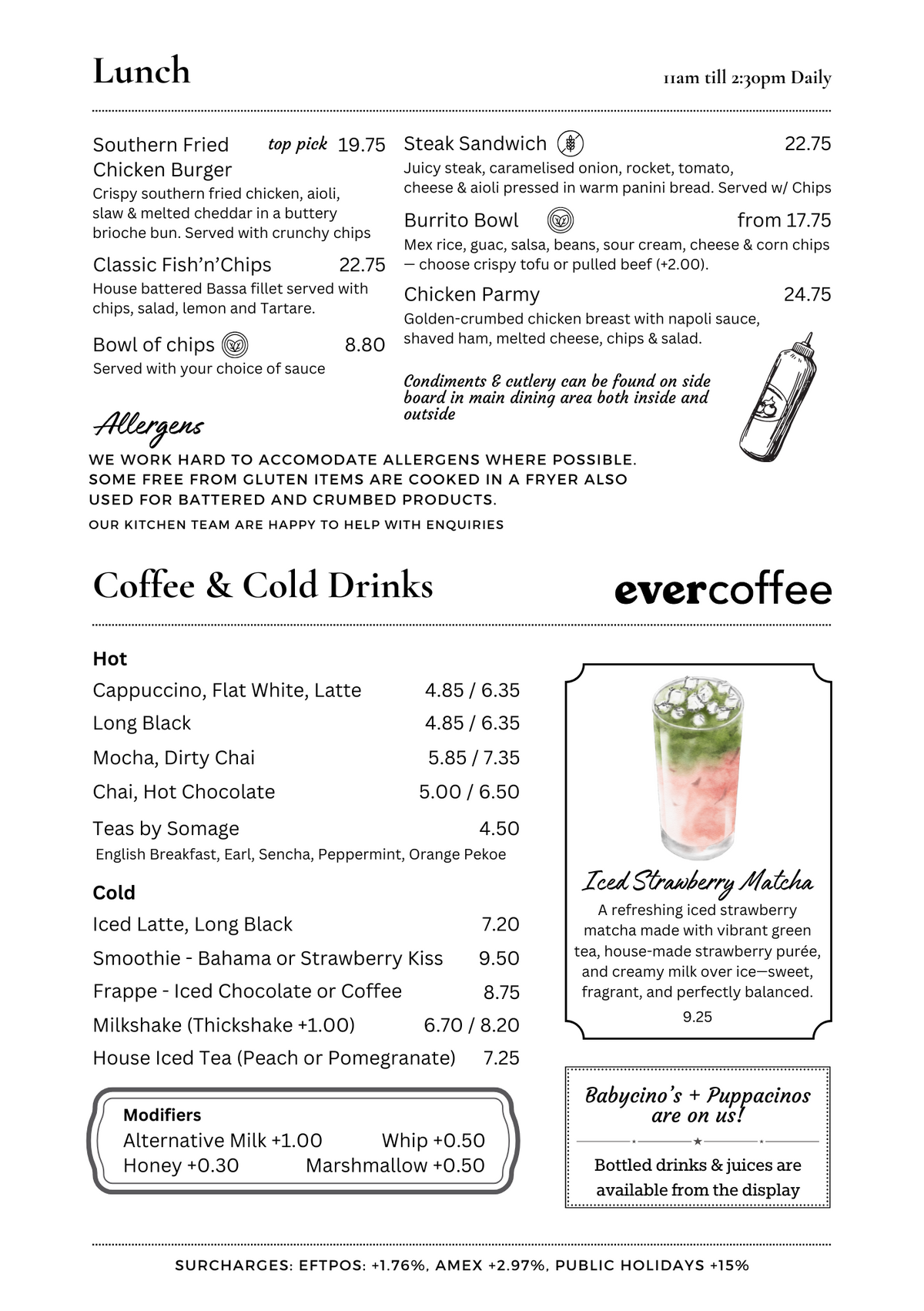 Cafe Menu – Larder & Home